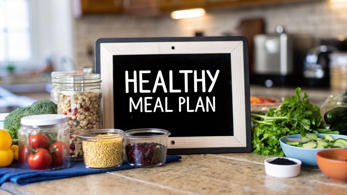 How do I make a healthy weekly meal plan with a grocery list?